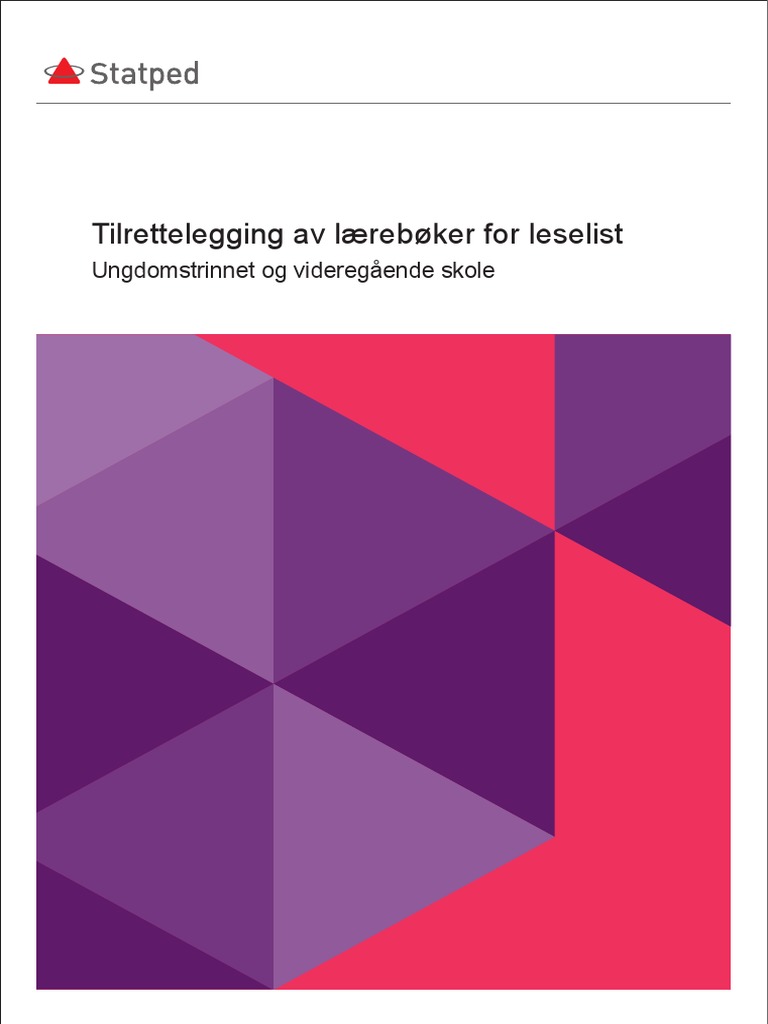 Tilrettelegging Av Lareboker For Leselist - Ungdomstrinnet Og ... Tilrettelegging Av Lareboker For Leselist - Ungdomstrinnet Og ...