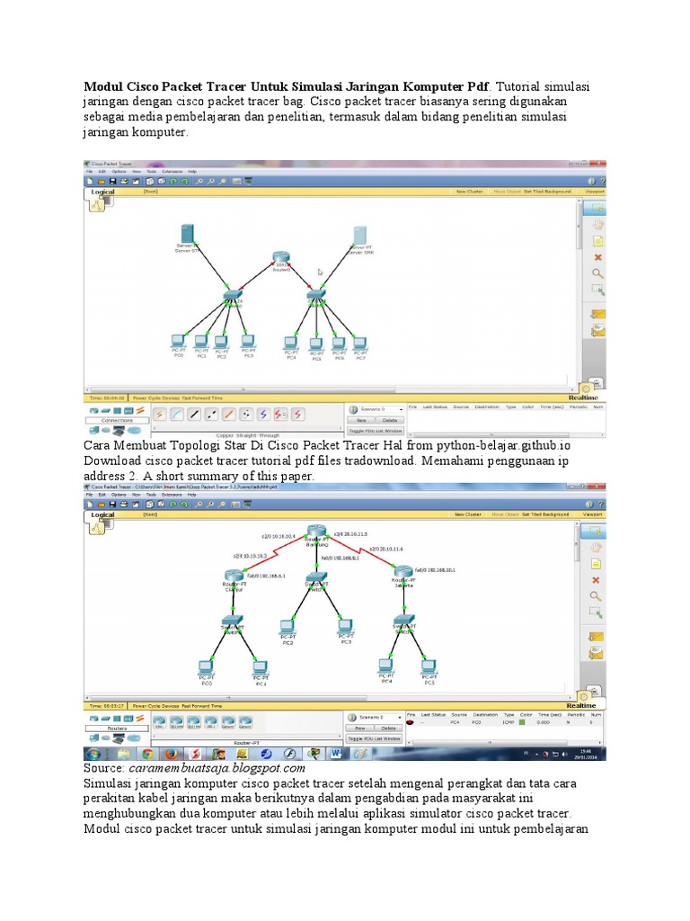 Modul Cisco Packet Tracer Untuk Simulasi Jaringan Komputer PDF | PDF