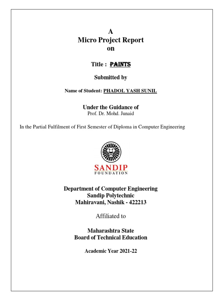 Chemistry Micro Project Yash Phadol | PDF | Paint | Materials