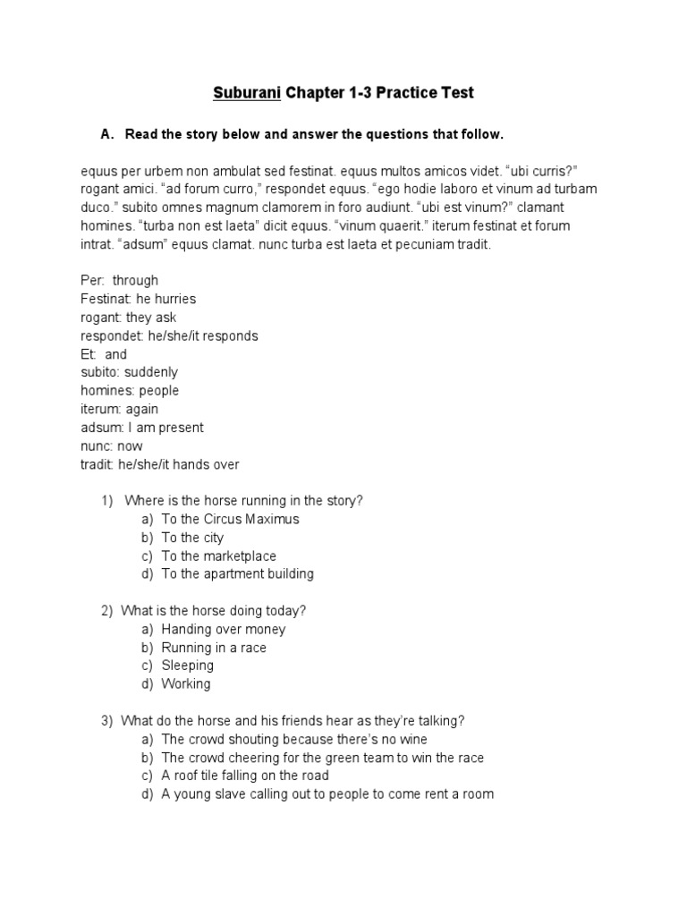 Suburani Chapter 1-3 Practice Test | PDF | Art