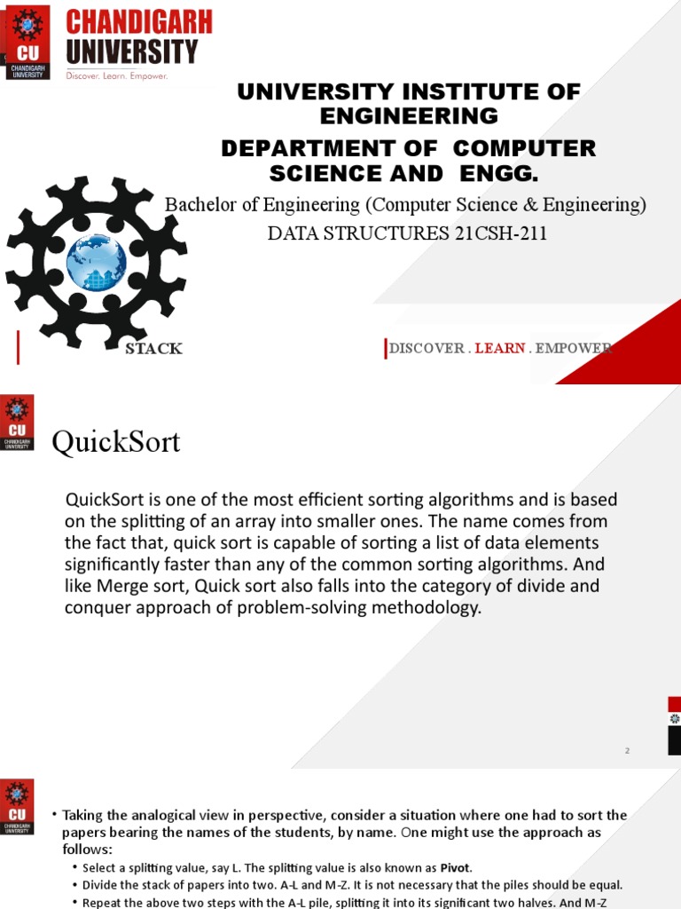 Lecture 2.1.5 Quicksort and its complexity analysis | PDF