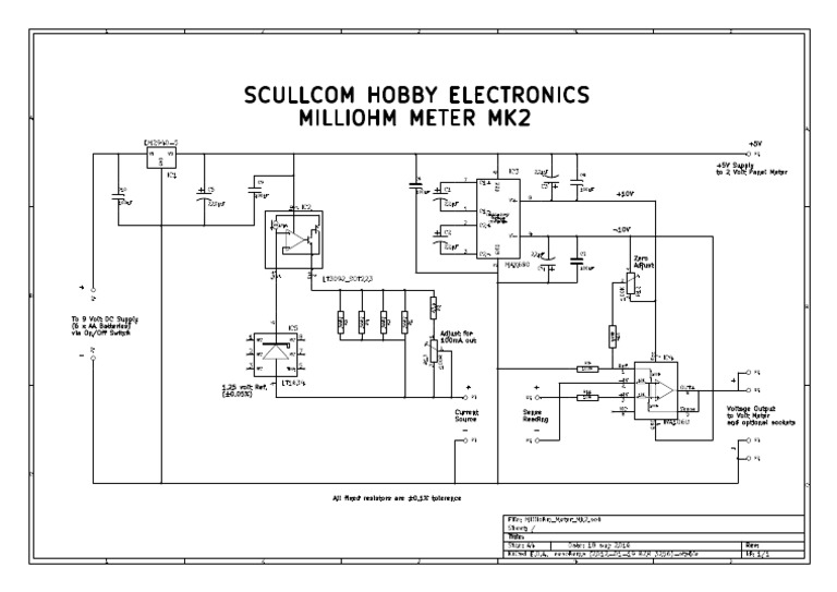 Milliohm Meter Mk2 Schematic | PDF