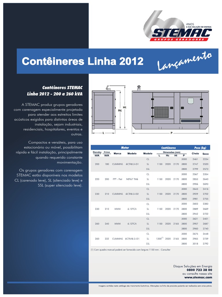 Manual Gerador - Container - Bacia Contenção Lâmina Conteineres | PDF ...