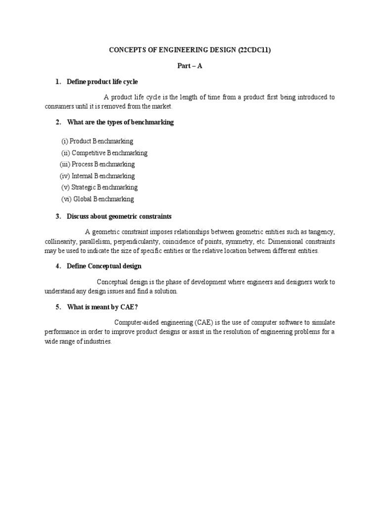 Concepts of Engineering Design | PDF