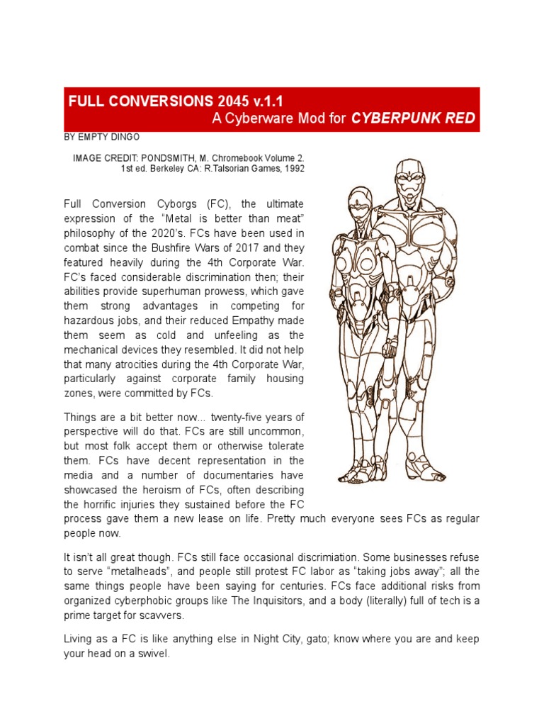 A Comprehensive Guide to Full Conversion Cyborg Construction and Roleplaying Considerations in ...