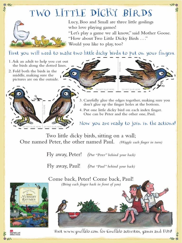 Two Little Dicky Birds - Finger Puppets | PDF