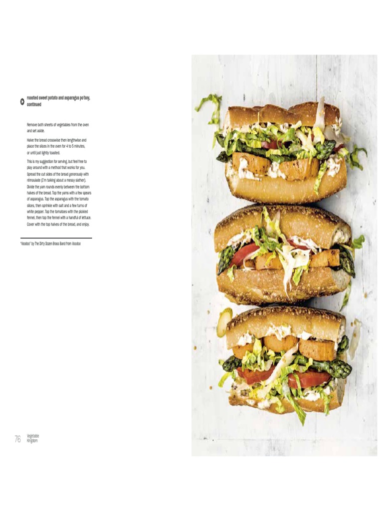Roasted Sweet Potato and Asparagus Po'boy Recipe From Bryant Terry.. | PDF