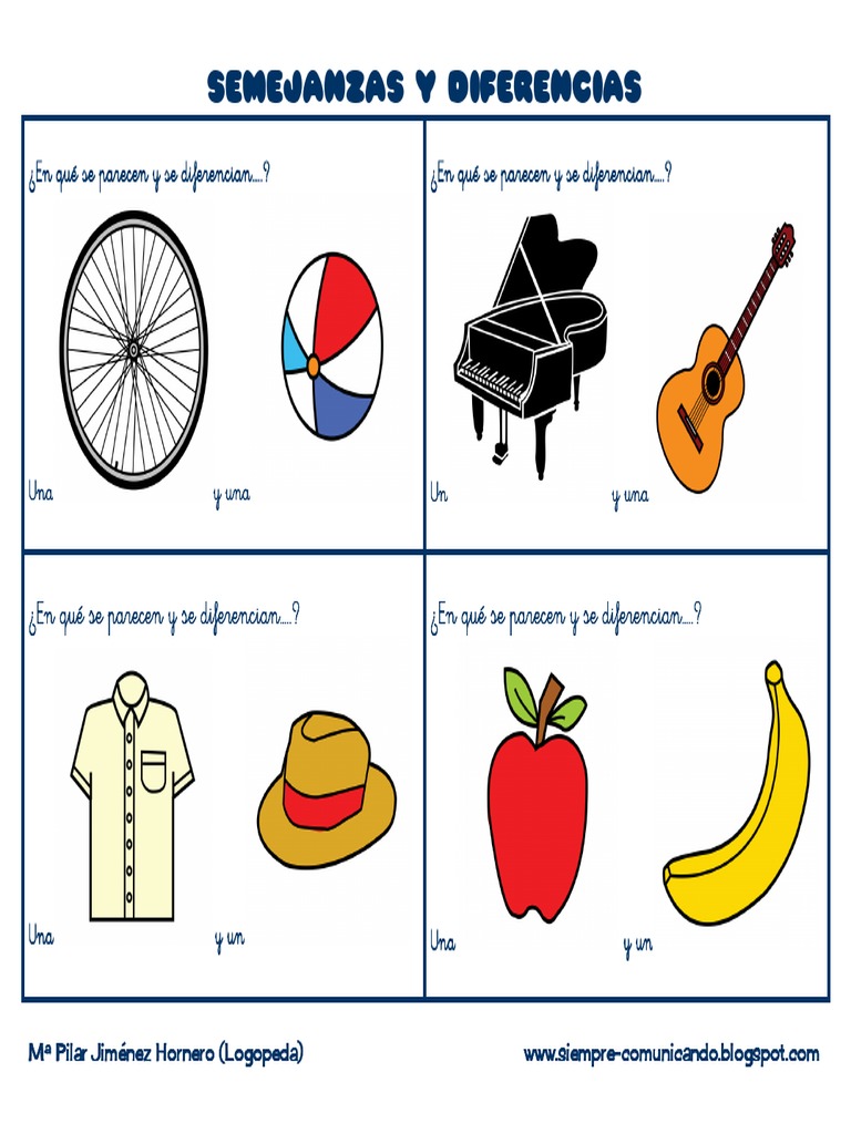 Similitudes y diferencias entre diversos objetos, conceptos y ...