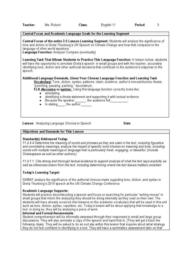 Greta Thunberg Lesson | PDF | Reading Comprehension | Cognition