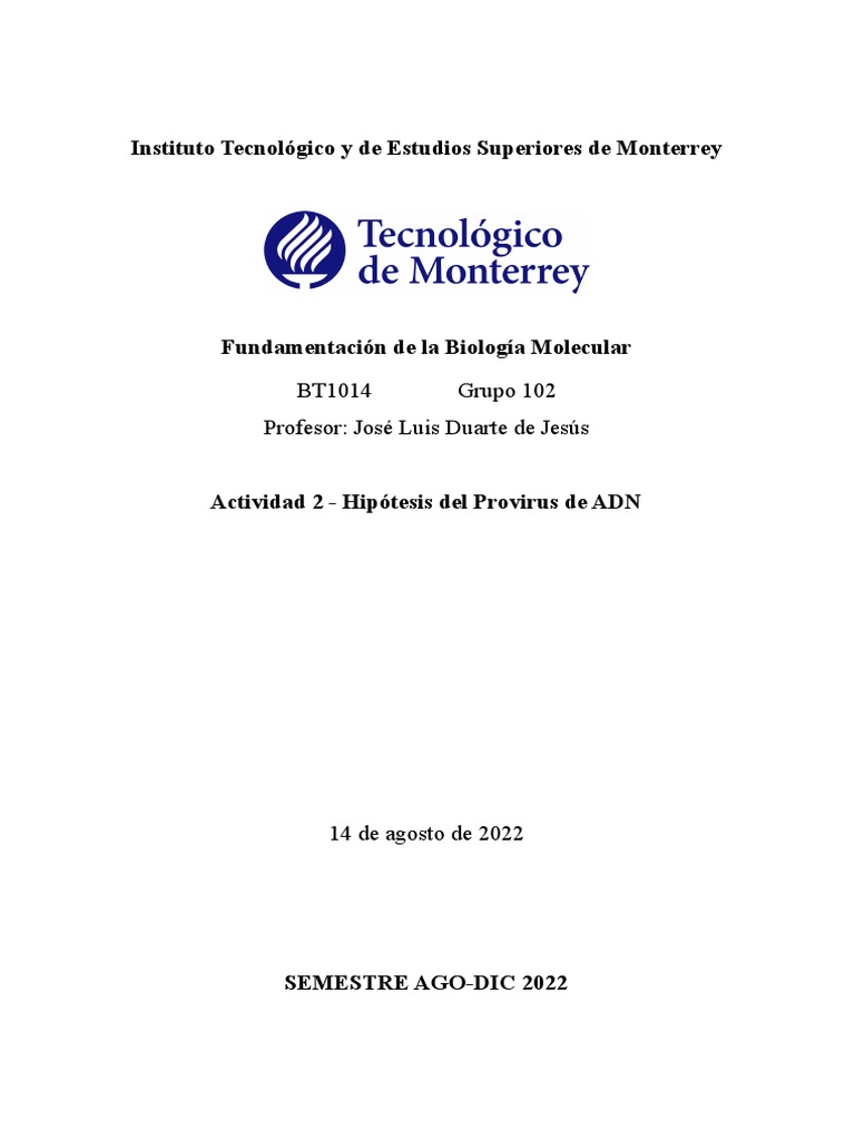 Hipótesis del Provirus en Biología Molecular | PDF | Virus | Rna