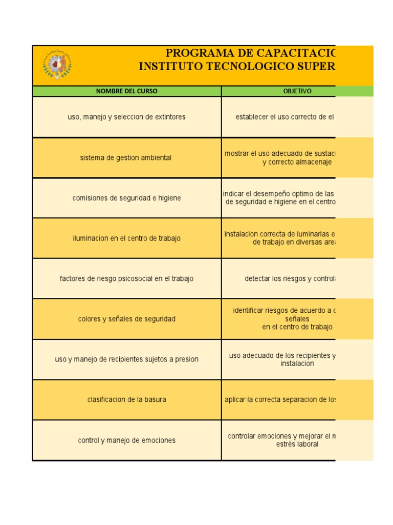 Programa de Capacitacion Anual | PDF