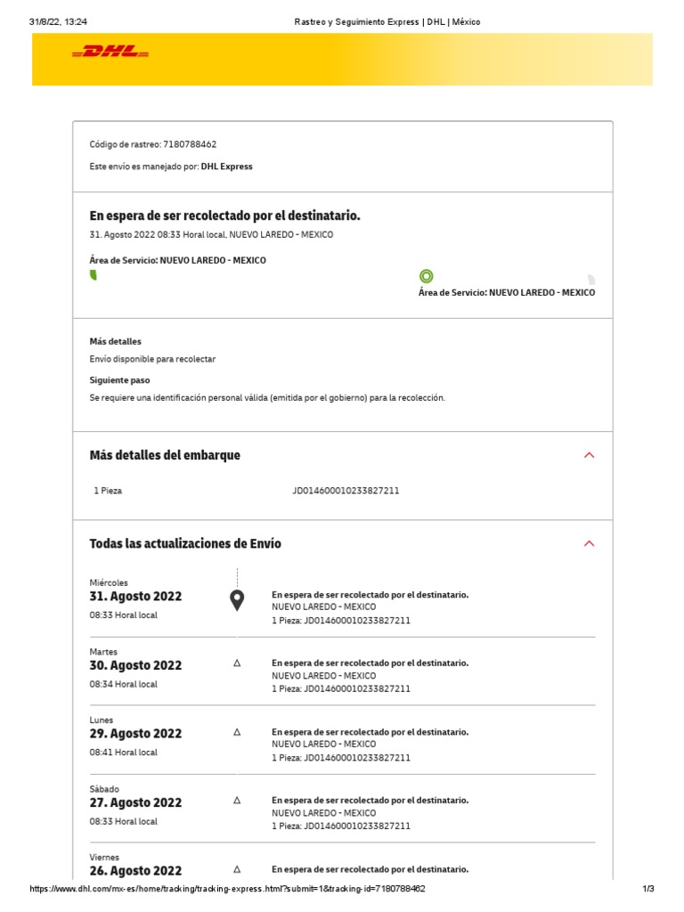 Rastreo y Seguimiento Express - DHL - México | PDF