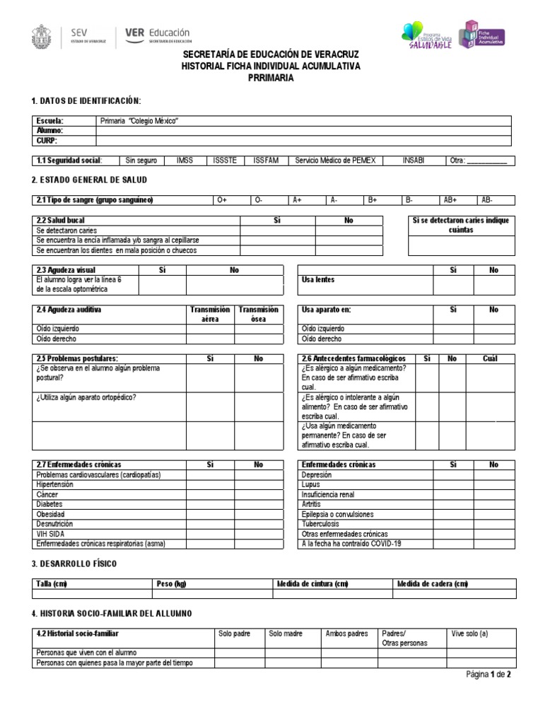 Formato Fia - Primaria | PDF | Enfermedades y trastornos humanos ...