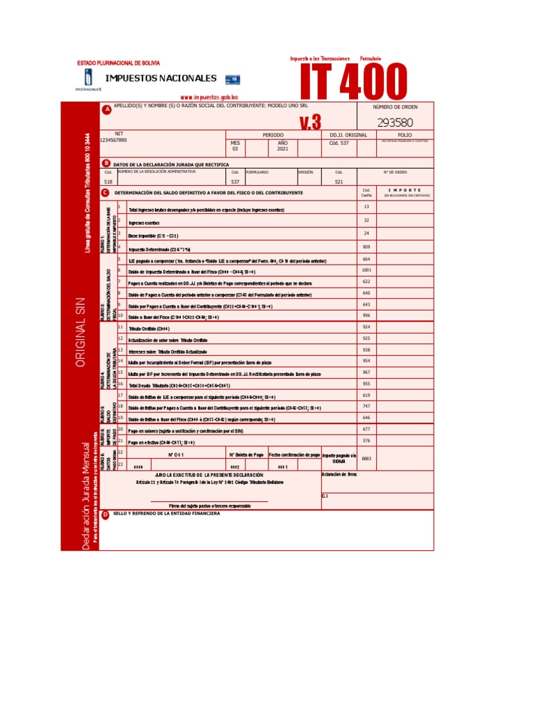 Formulario 400 | PDF | Microeconomía | Finanzas del gobierno