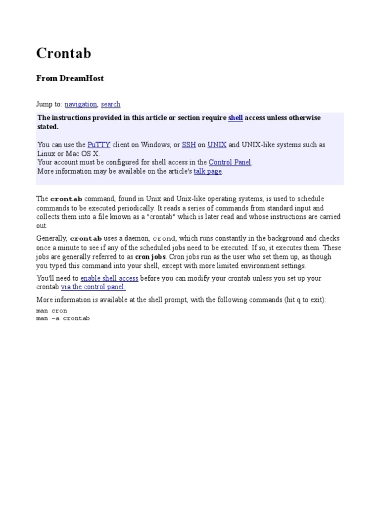 (Dreamhost) (CRON) | PDF | Unix | Computer Programming