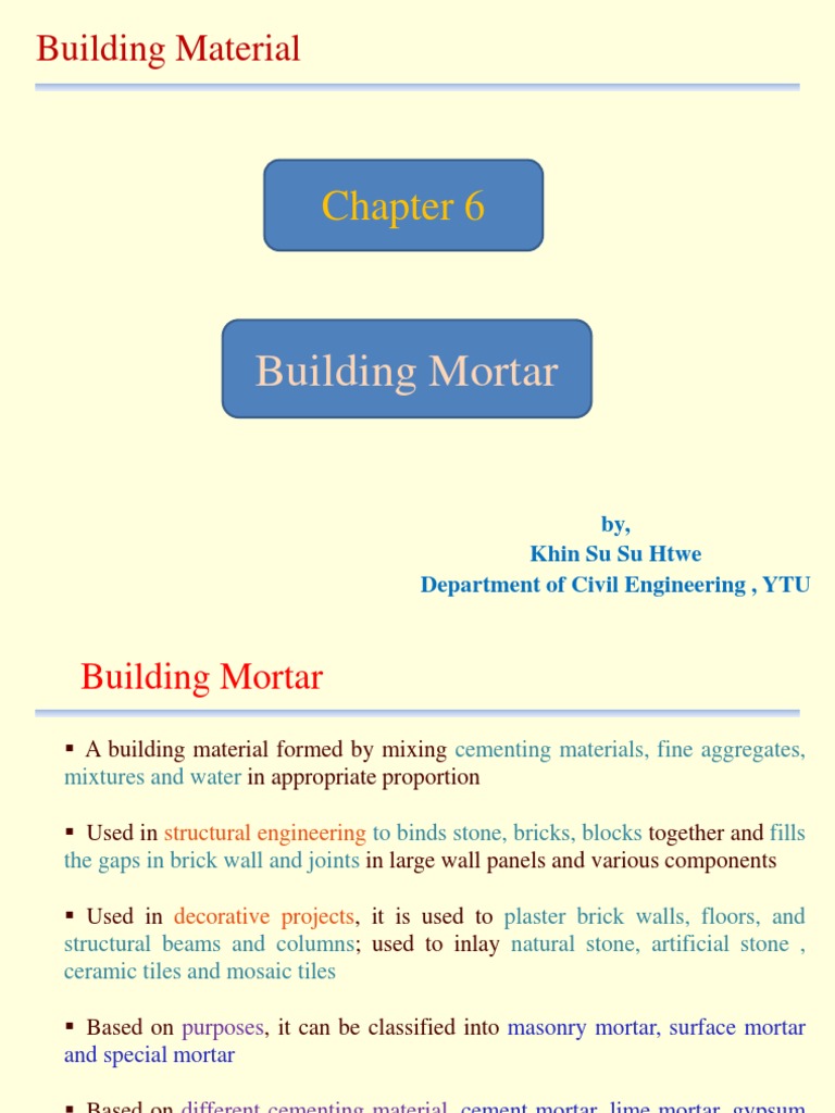 Building Mortar: Composition and Types | PDF | Home & Garden | Science ...