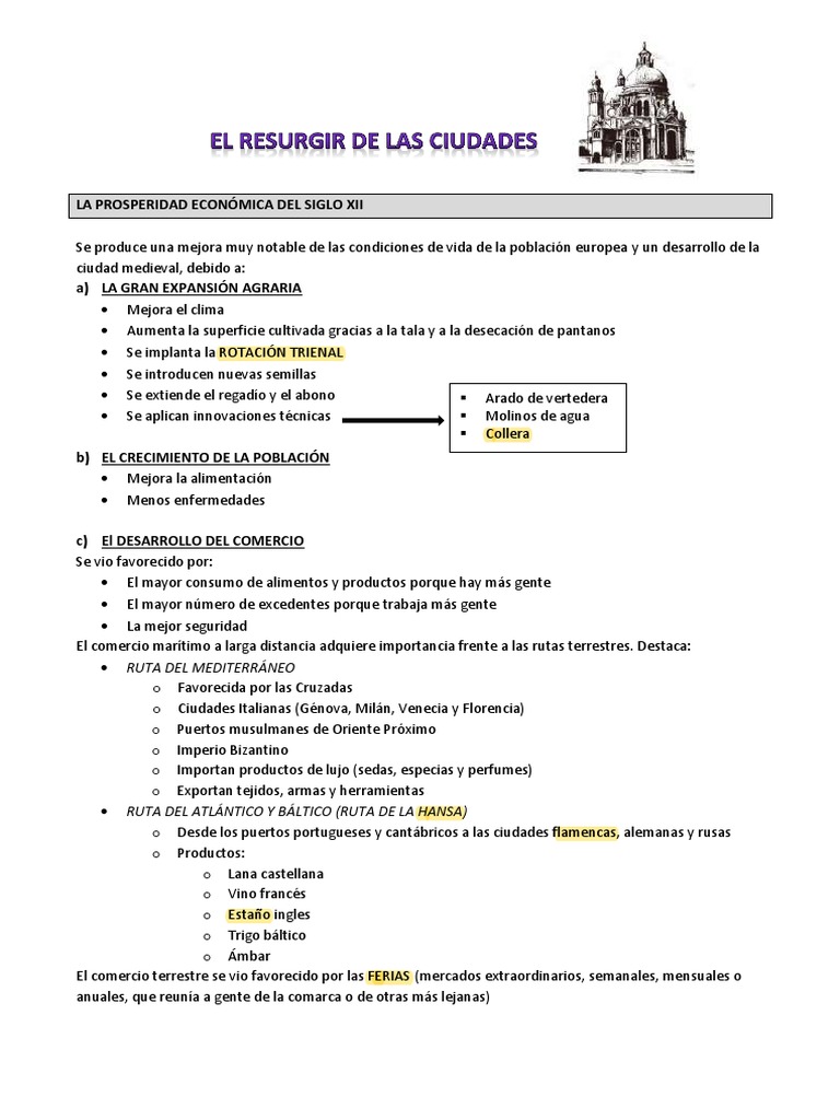 El Resurgir de Las Ciudades | PDF | Edades medias | Feudalismo