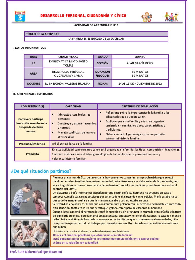 La Familia: Núcleo de la Sociedad | PDF | Evaluación