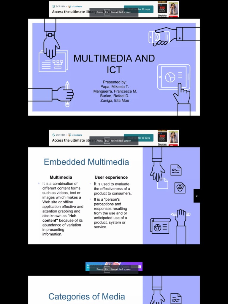 1 Multimedcia and ICT | PDF | Multimedia | Educational Technology