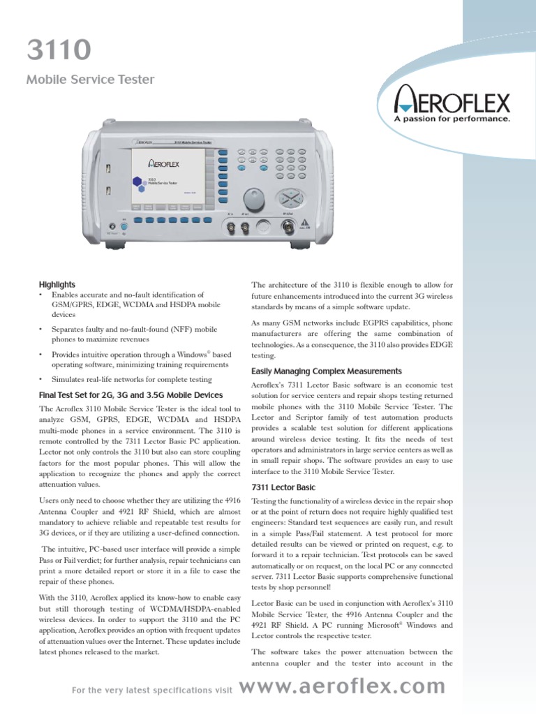 AeroFlex Mobile Service Tester | PDF | General Packet Radio Service ...