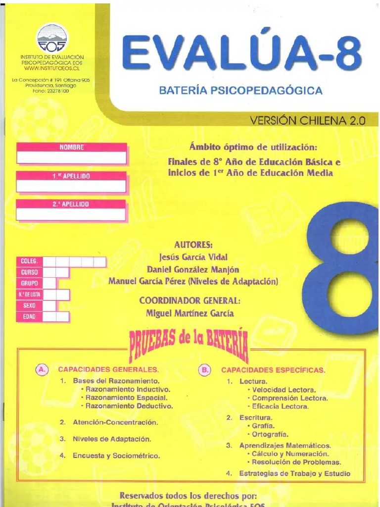 Cuadernillo Evalua 8 PDF | PDF