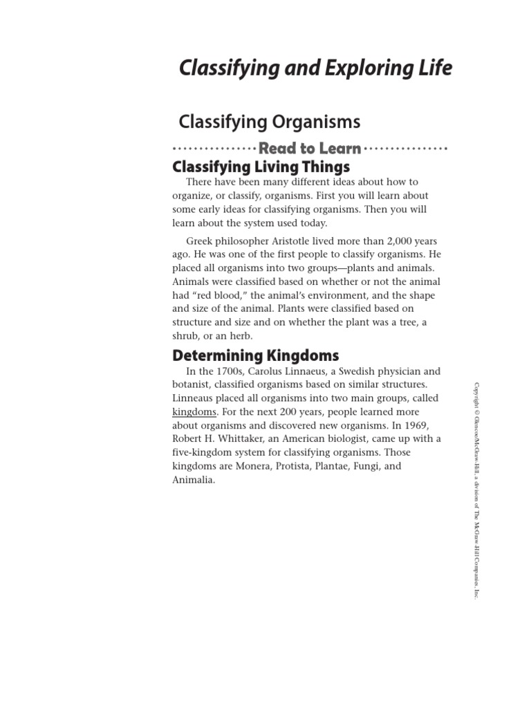 Classifying Organisms (Biology) | PDF