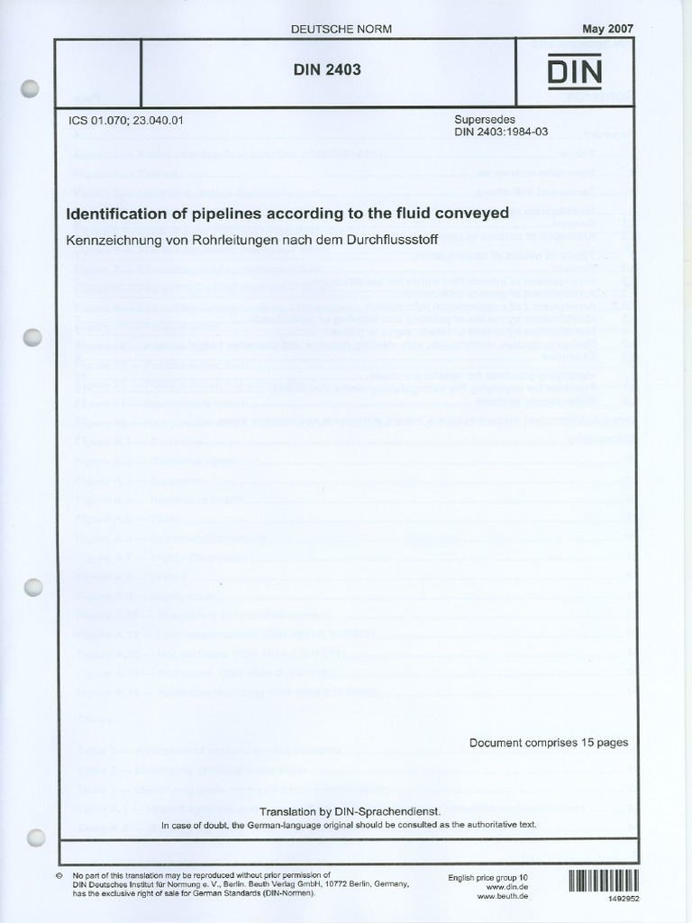 Din 2403 (2007) | PDF | Dangerous Goods | Hazards