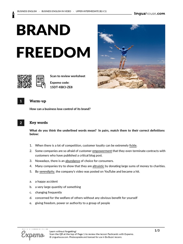 Brand Freedom British English Student Ver2 BW | PDF | Communication | Business Economics