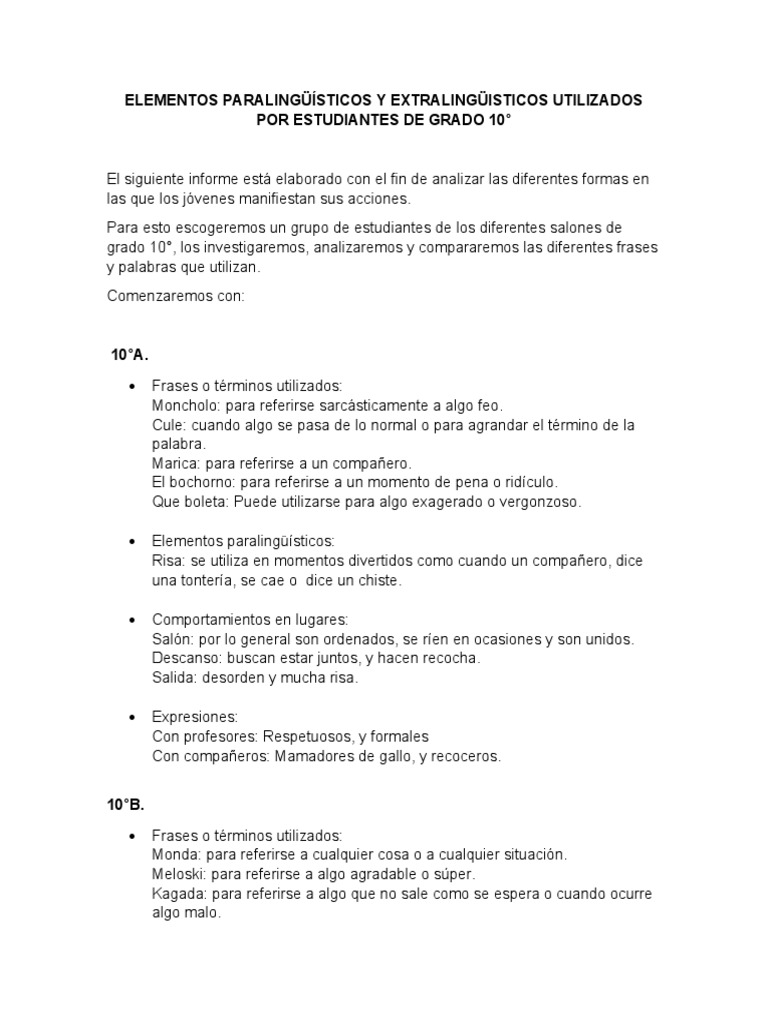 Elementos Paralingüísticos y Extralingüisticos Utilizados Por ...
