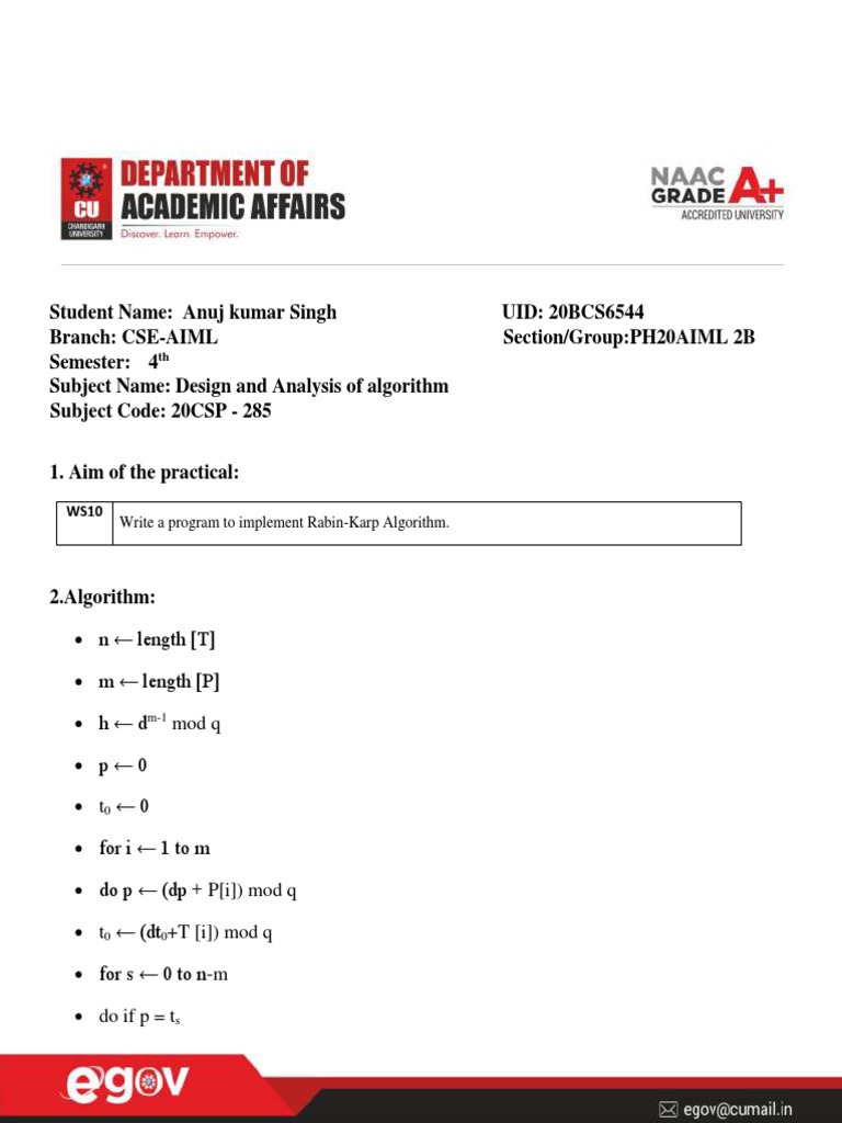 Worksheet-3.2 DAA | PDF