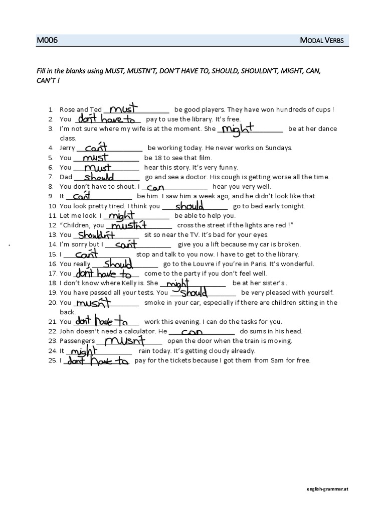 m006 Modal Verbs | PDF