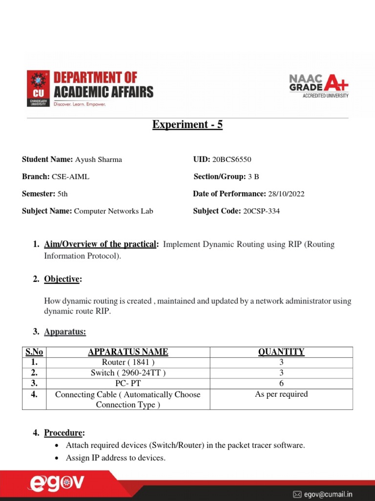 CN LAB EXP 5 Tanisha | PDF
