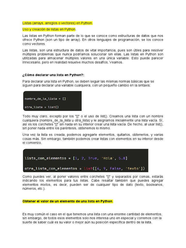 Documento Sin Título | PDF | Estructura de datos de matriz | Python (lenguaje de programación)