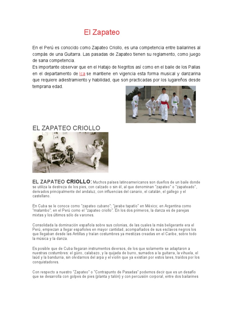 Zapateo Criollo: Peruvian Dance Tradition | PDF | History