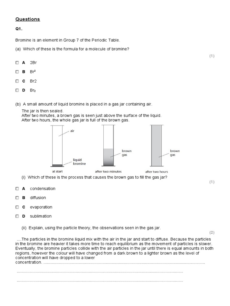 Diffusion-In-Gases-And-Solutions Questions | PDF