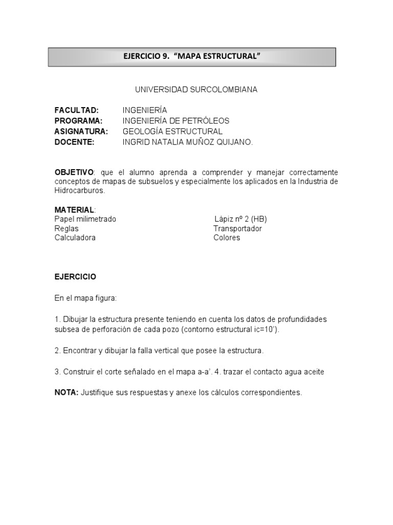 Geología Estructural: Ejercicio 9 | PDF