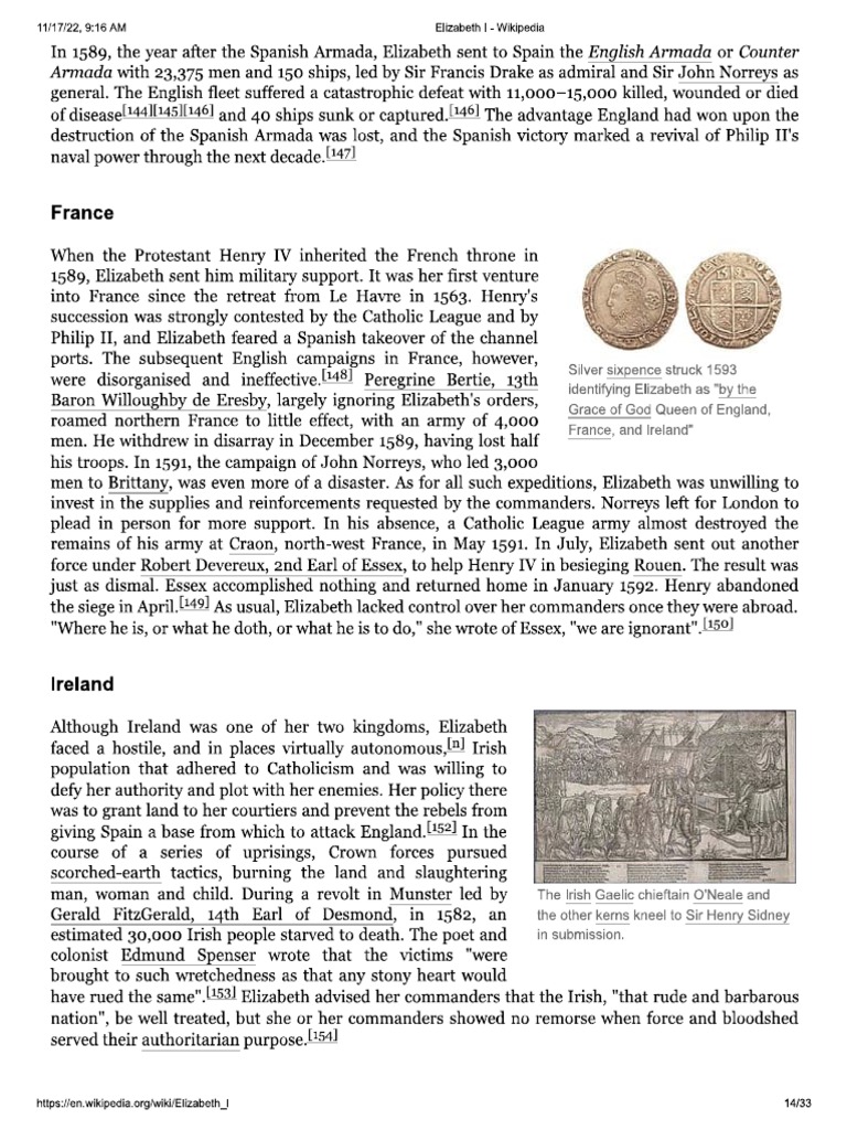 Elizabeth I - Wikipedia - 14 | PDF