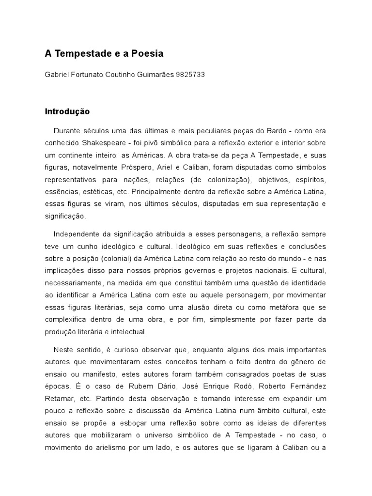 A Tempestade na Poesia Latino-Americana | PDF