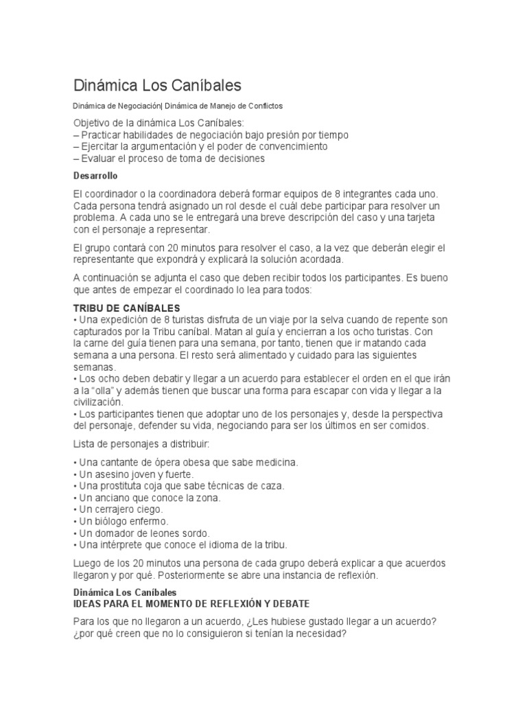 Dinámica Los Caníbales | PDF | Ciencias sociales | Derecho