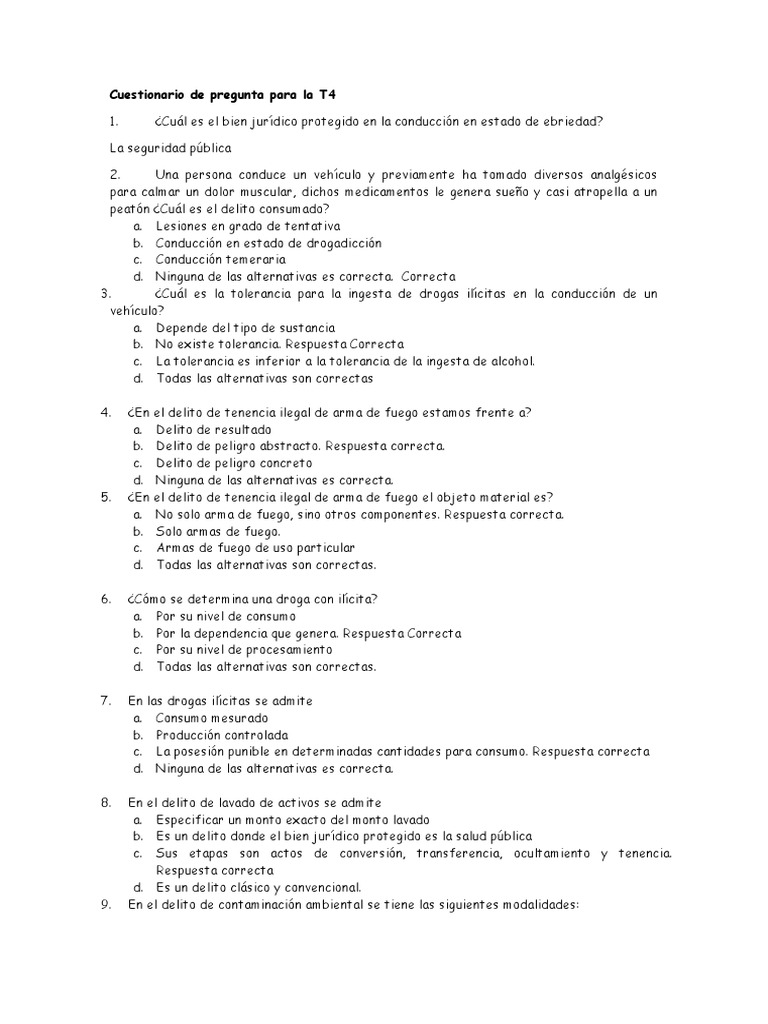 Cuestionario de Preguntas | PDF | La dependencia de sustancias | Drogas