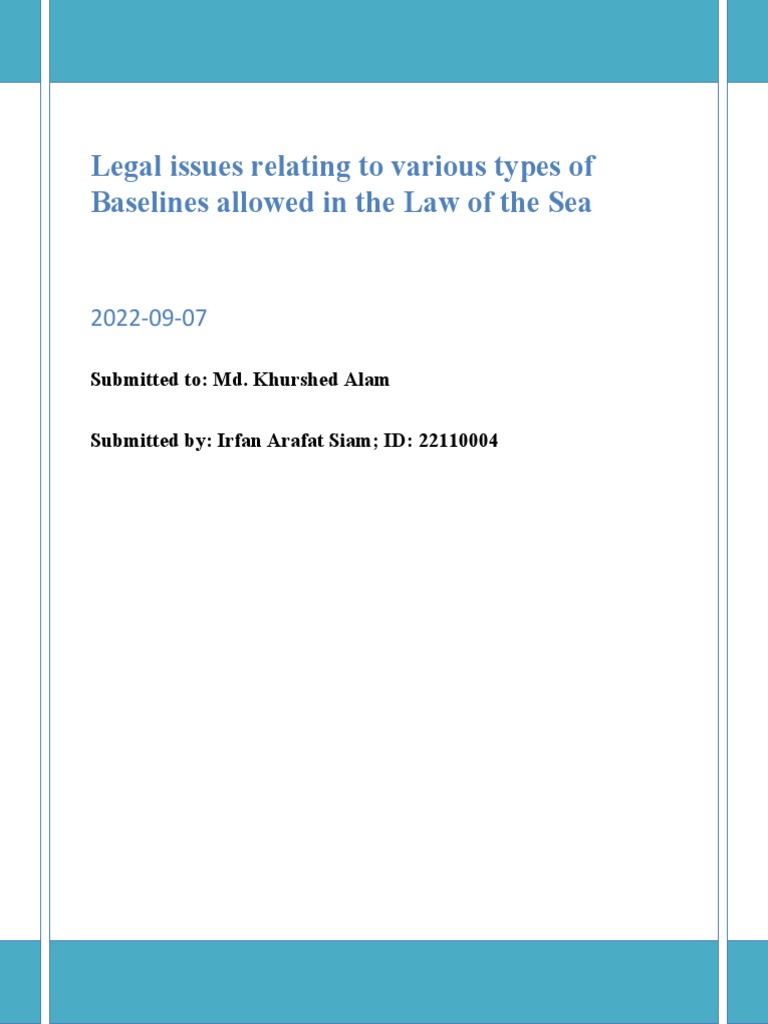 Legal Issues Relating To Various Types of Baselines Allowed in The Law ...
