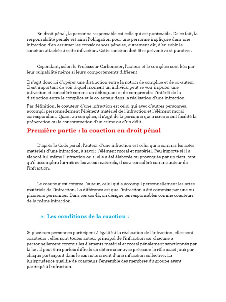 Coaction Et Complicité | PDF