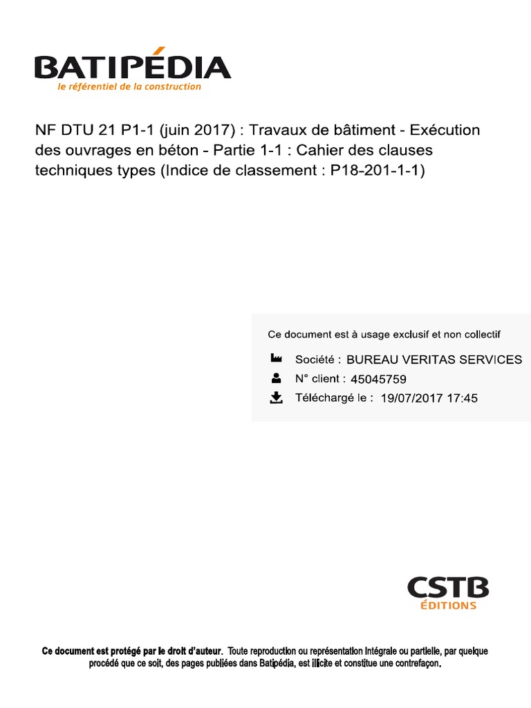 Dtu 21 P1-1 | PDF