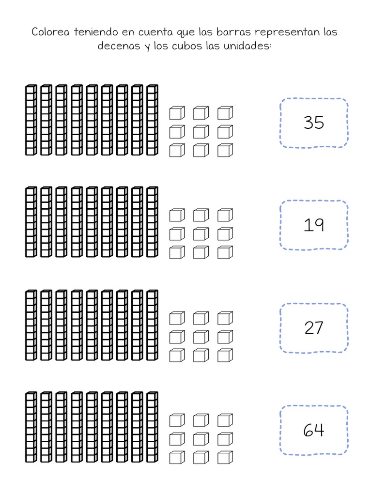 Descomposicion Numerica Barras y Cubos | PDF