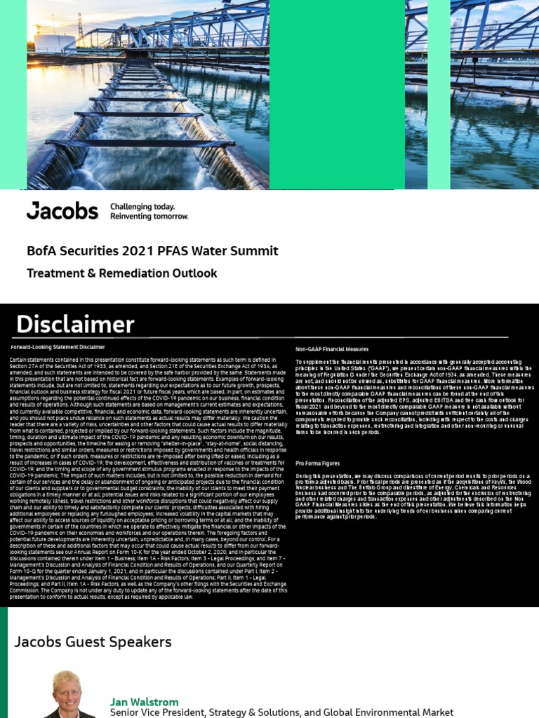 BofA Securities 2021 PFAS Water Summit Jacobs Treatment Remediation ...