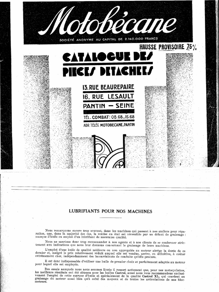 Motobecane Bloc Moteur Parts List | PDF