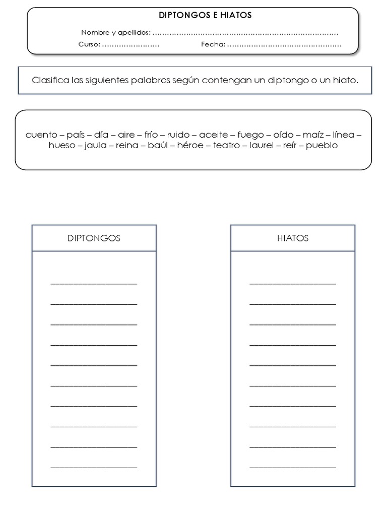 Diptongos e Hiatos | PDF