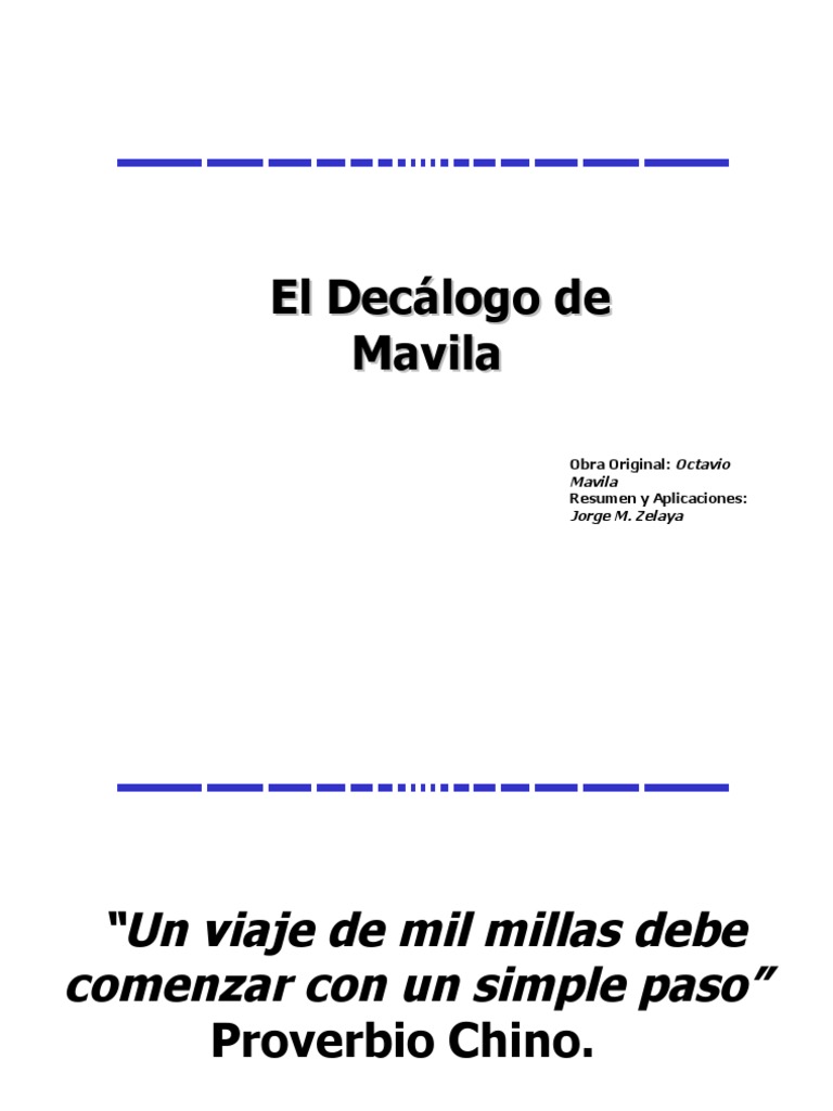 Decálogo de Éxito de Octavio Mavila | PDF