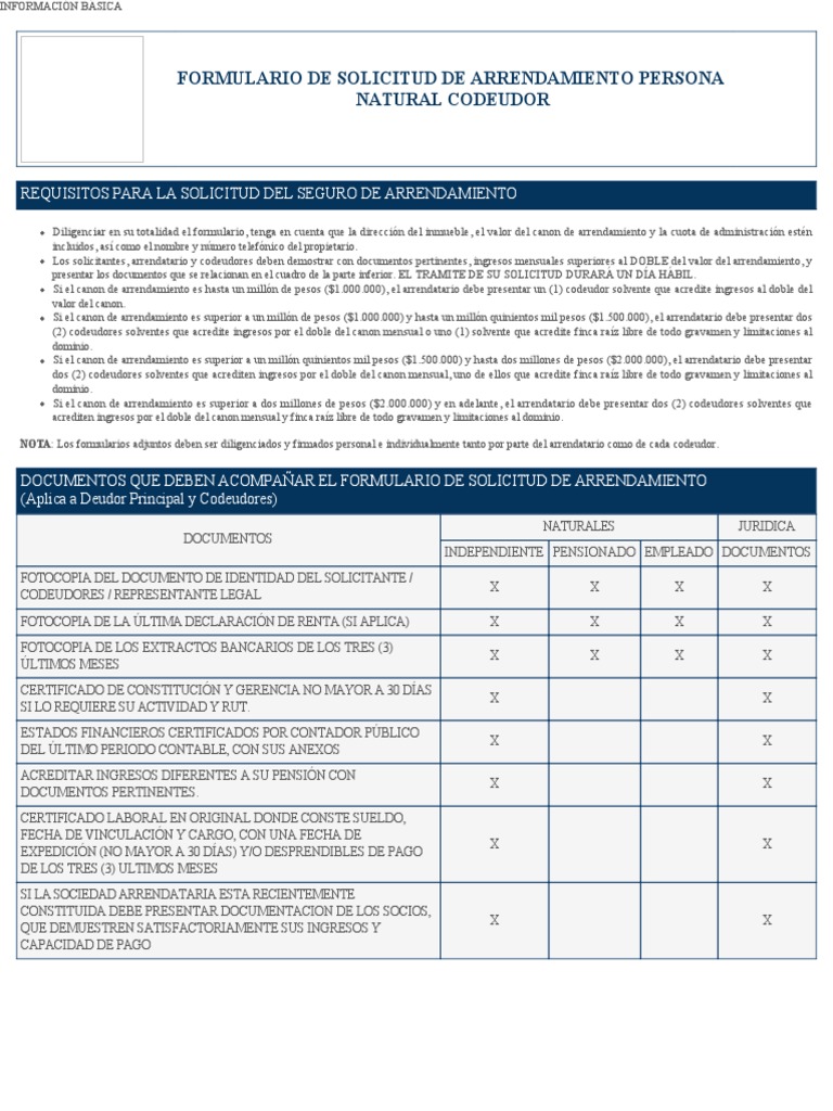 Formulario Solicitud Codeudor 1 - 2022-02-23T164911.748 | PDF | Póliza de seguros | Seguro