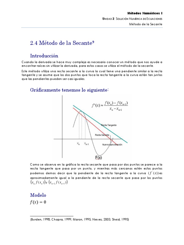 Método de la Secante en Numéricos | PDF